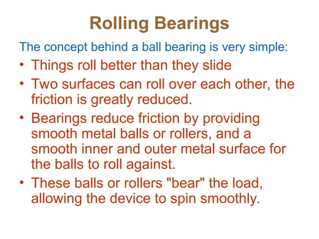 The Fundamentals of Bearing (Types, Loads, Classification) | PPT