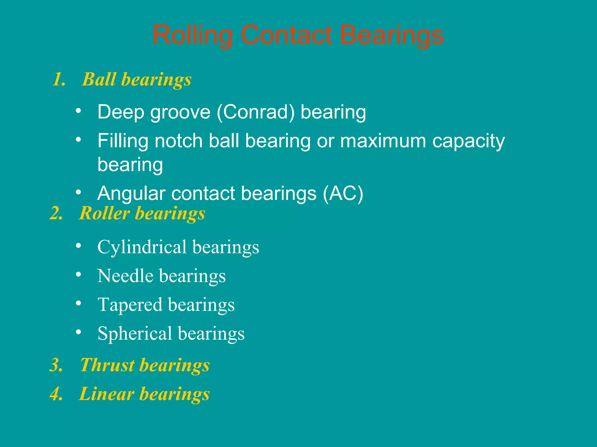 Bearings and lubrication | PPT