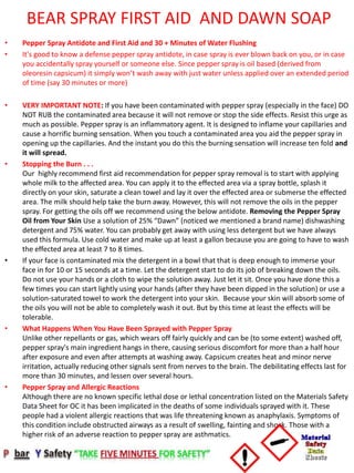 Bear spray first aid and dawn soap | PPTX