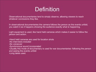 observational documentaries powerpoint | PPT