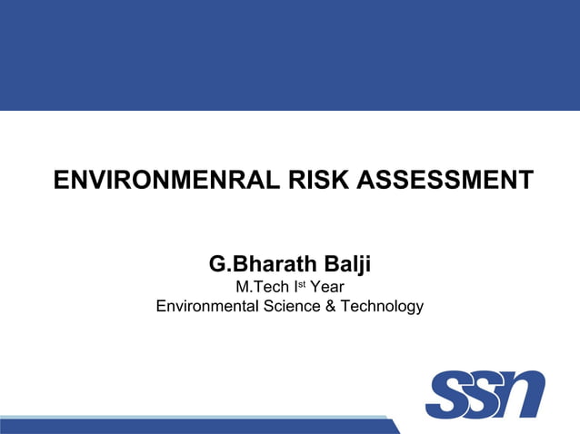 Environmental Risk Assessment (Disaster Management Plan) | PPT