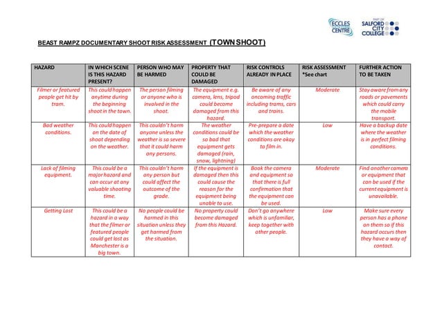 Beast rampz skatepark risk assessment 2 | PPT
