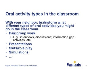 Beata Schmid & Alexandra Bianco: Assessing oral communication skills | PPT