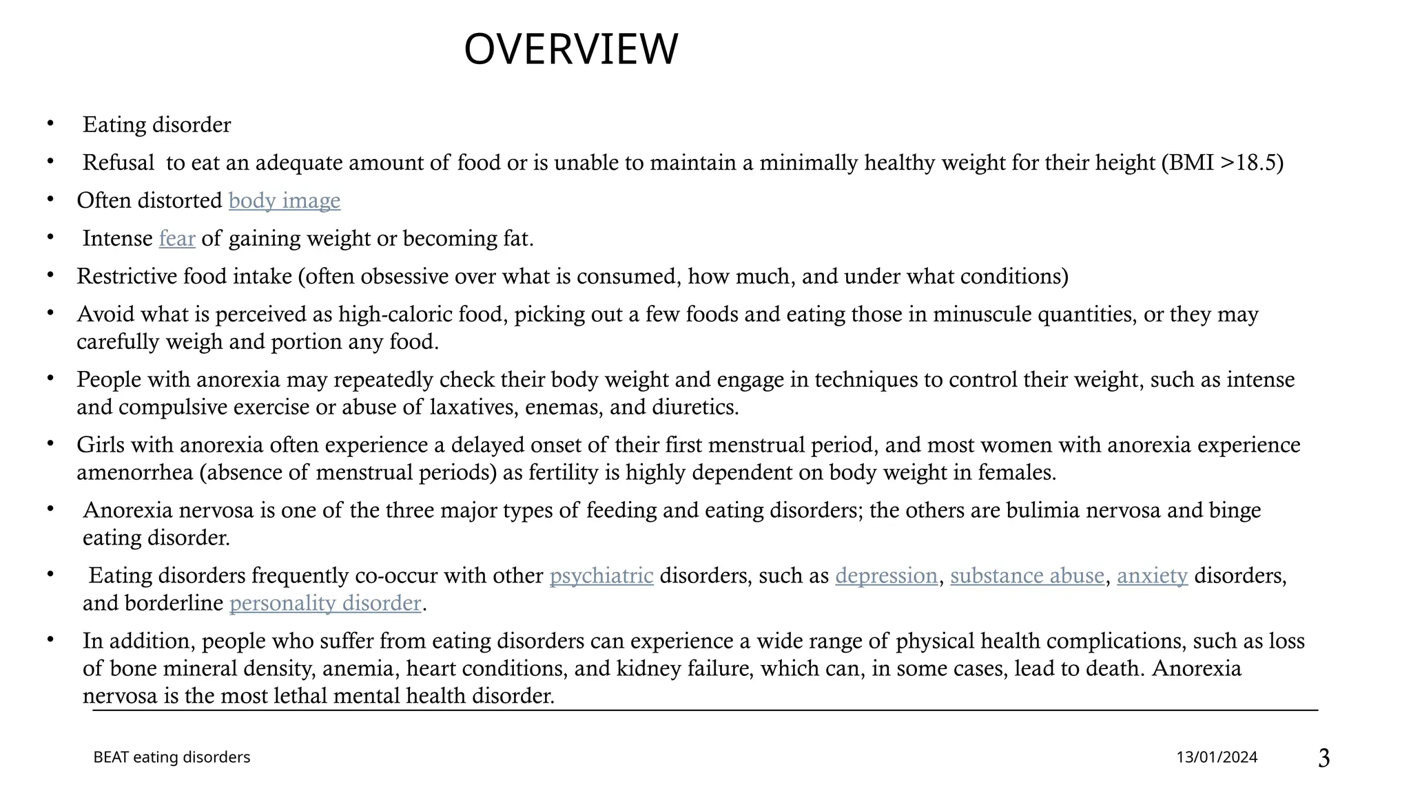 Anorexia Looking at symptoms, causes and treatments | PPTX