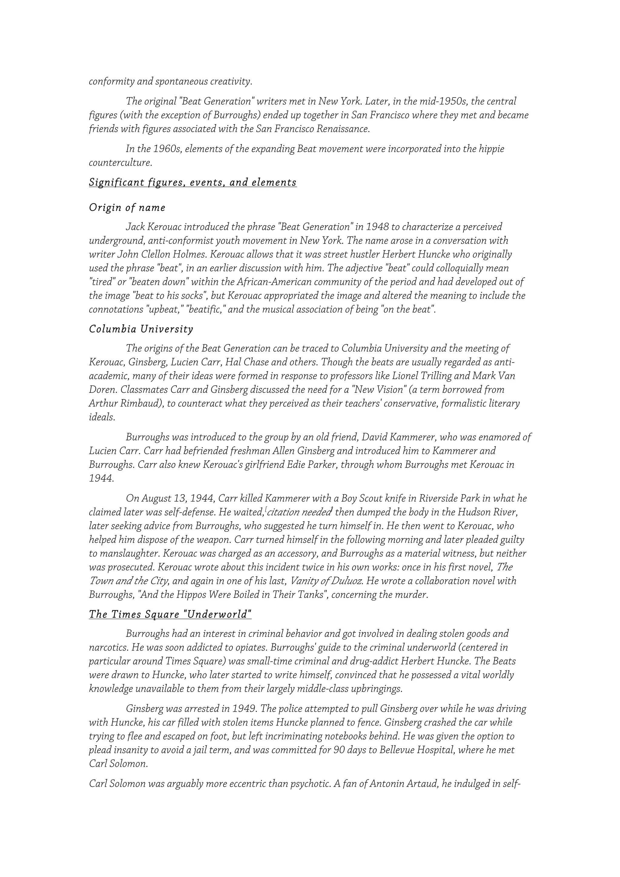 Beat generation | PDF