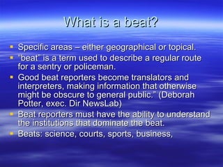 History of Beat Reporting | PPT