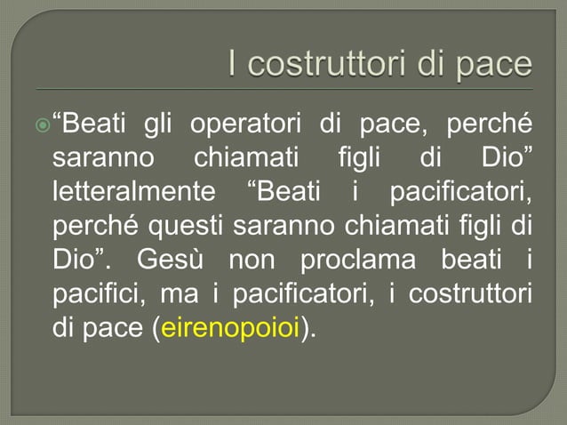 Beati i costruttori di pace | PPT