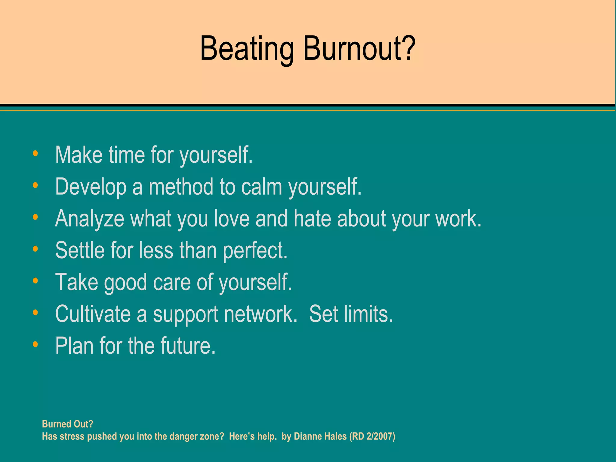 Beating burnout (1slide) | PPT