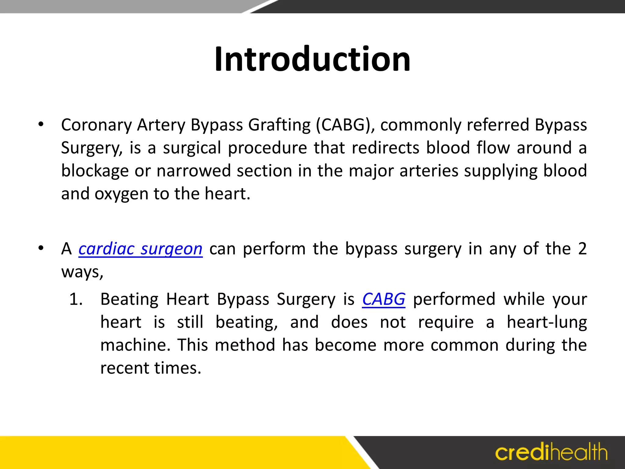 Beating Heart Bypass Surgery – Things you should know | PPTX