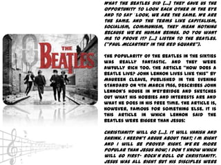 The Beatles | PPTX | Oldies/Adult Standards | Music