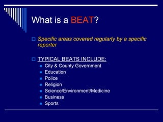 Beat reporting | PDF