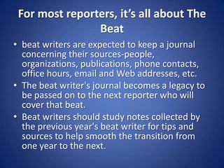 Beat reporting 101 | PPTX
