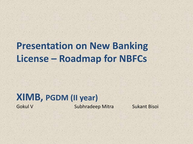 New Banking License by RBI | PPT