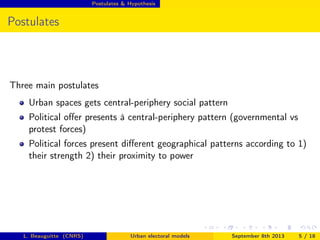 Spatial Models of Intra-Urban Behaviours | PPT
