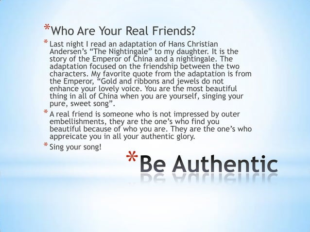 Be Authentic | PPT