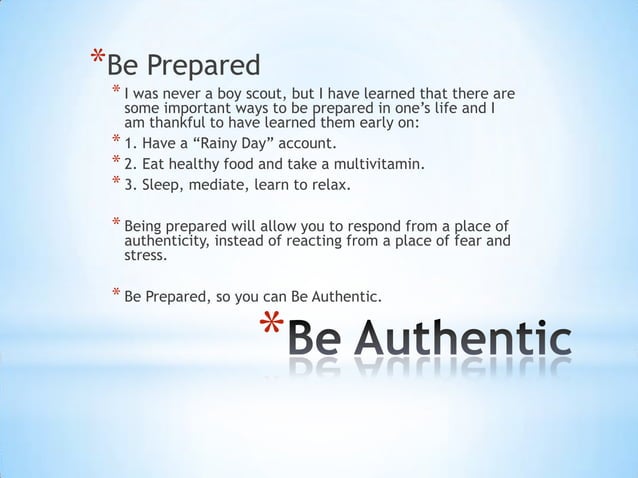Be Authentic | PPT