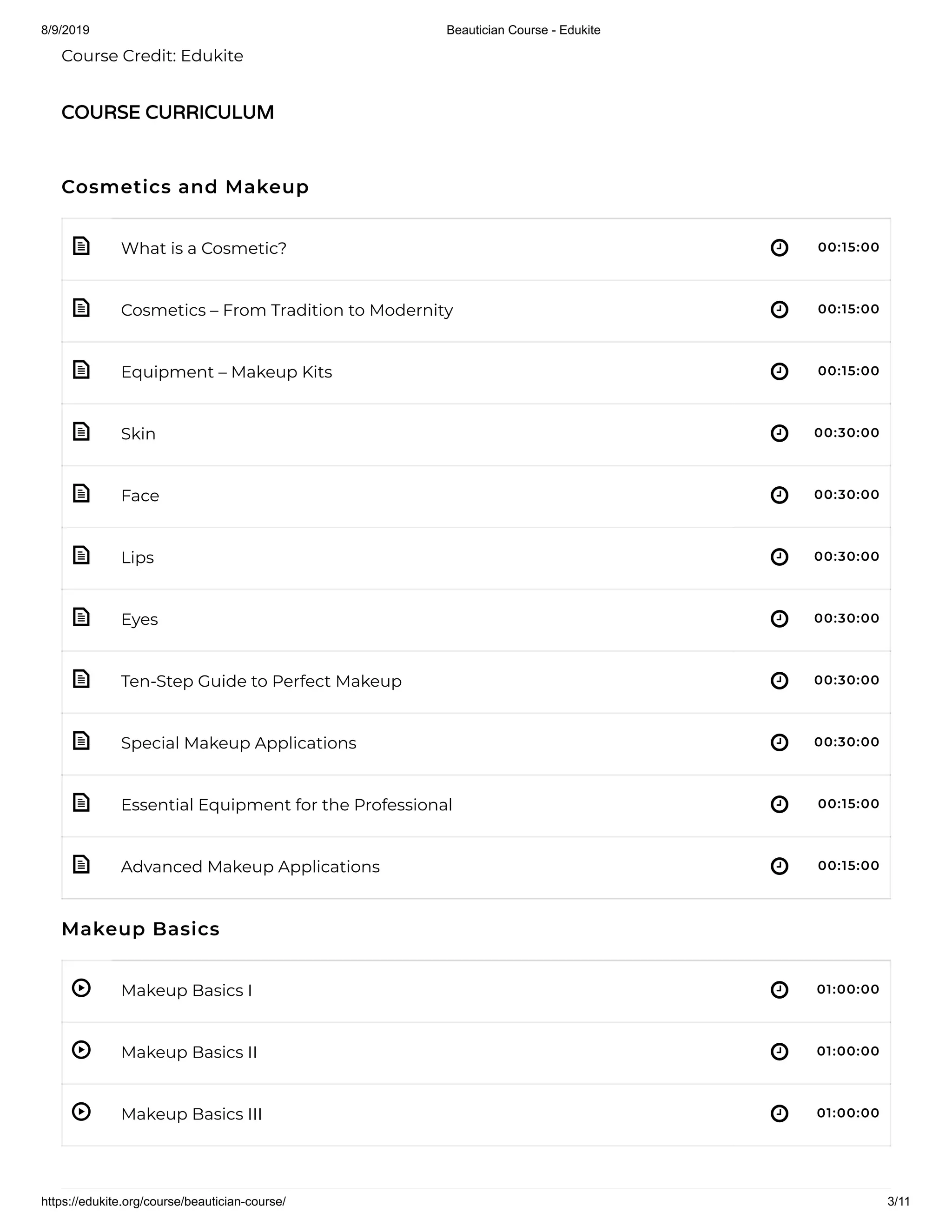 Beautician Course - Edukite | PDF