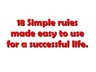 Some rules for successful life | PPT