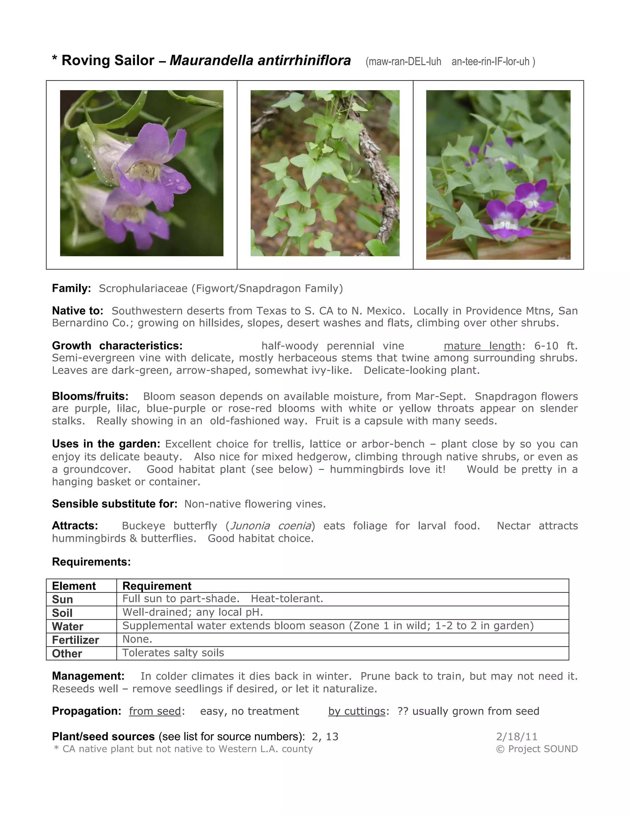 Beautiful butterflies 2013 - plant info sheets | PDF