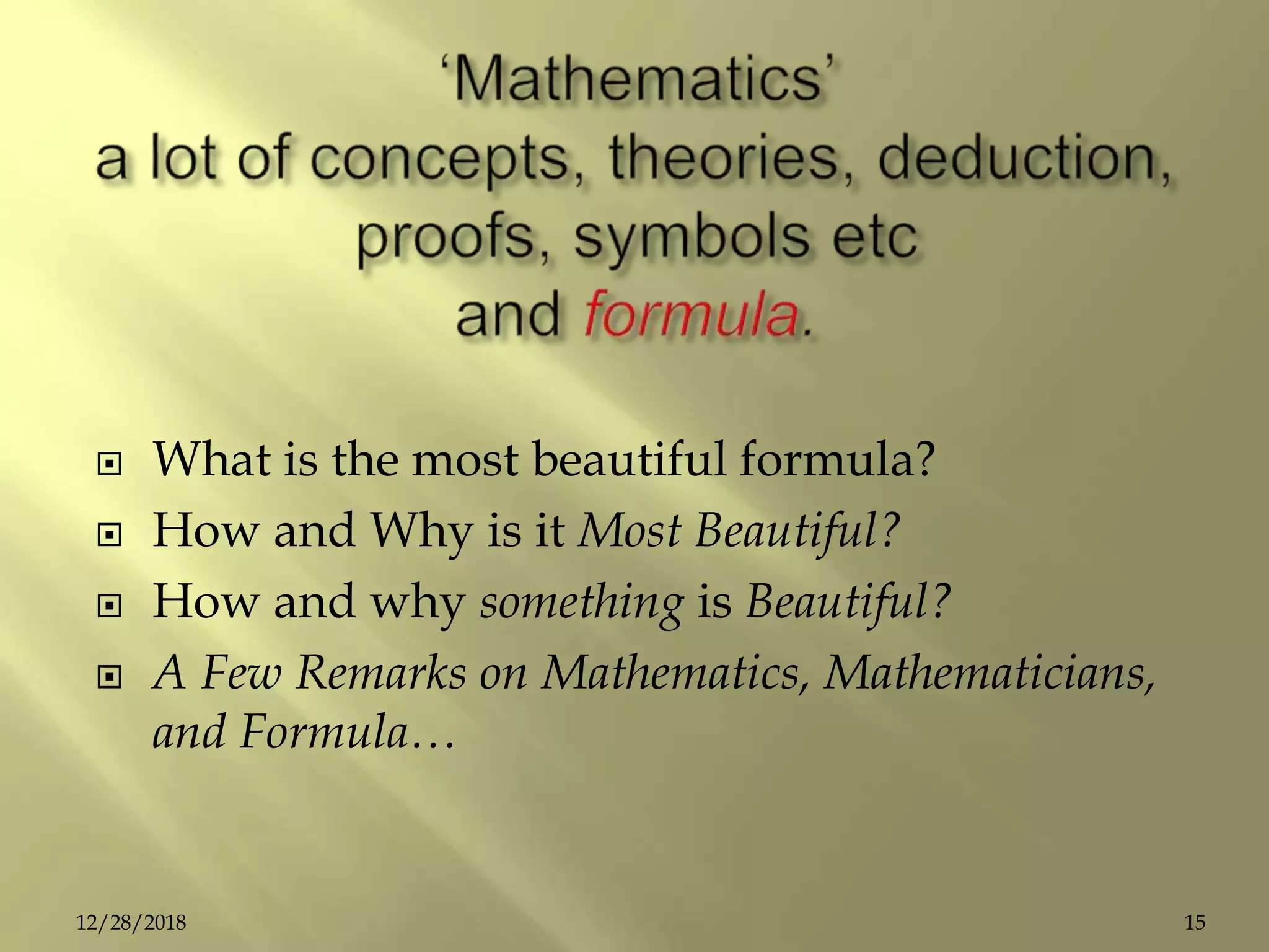 The Most Beautiful formula | PPTX