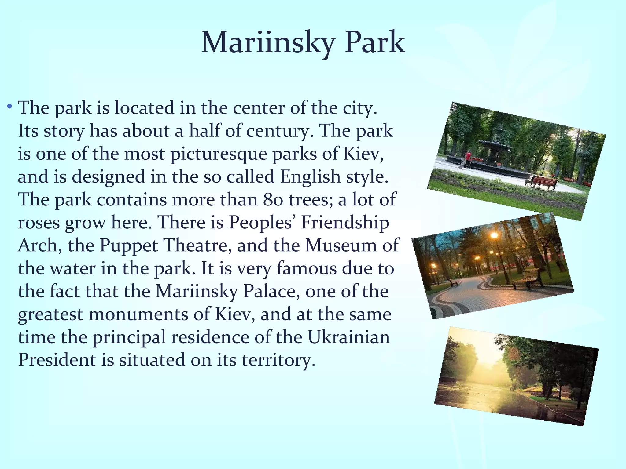 Beautiful parks in Kyiv | PPT