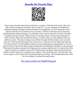 Beautiful Place Essay | PDF