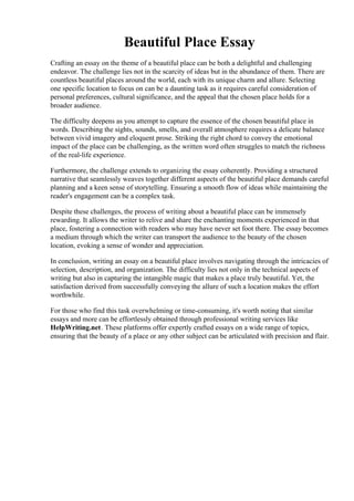 Beautiful Place Essay | PDF