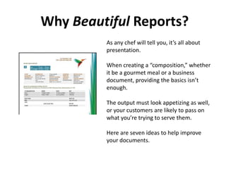 Beautiful Reports: The Non-Designer's Guide to Designing Business ...