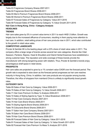 Beauty and Personal Care in Hong Kong, China | PDF