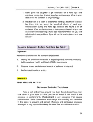 BEAUTY-CARE-GRADE-9 module quarter 1 to 4pdf | PDF