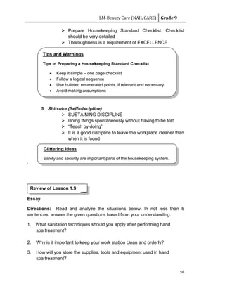 BEAUTY-CARE-GRADE-9 module quarter 1 to 4pdf | PDF