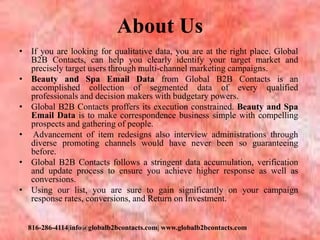 Beauty and spa email data | PPTX | Email | Internet