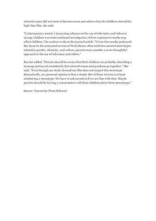 Beauty and the beast - Stereotyping in Children's films | PDF