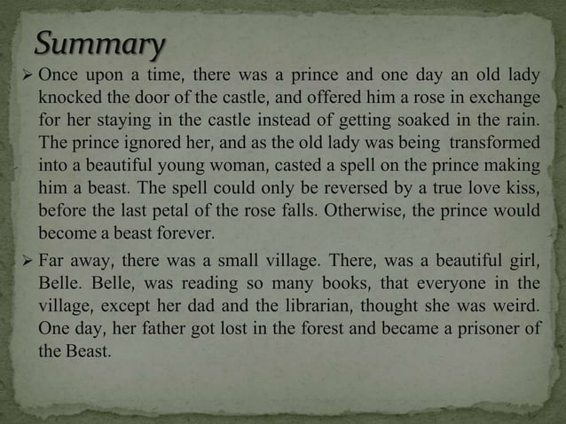 Beauty and the Beast | PPTX | Fantasy | Genres