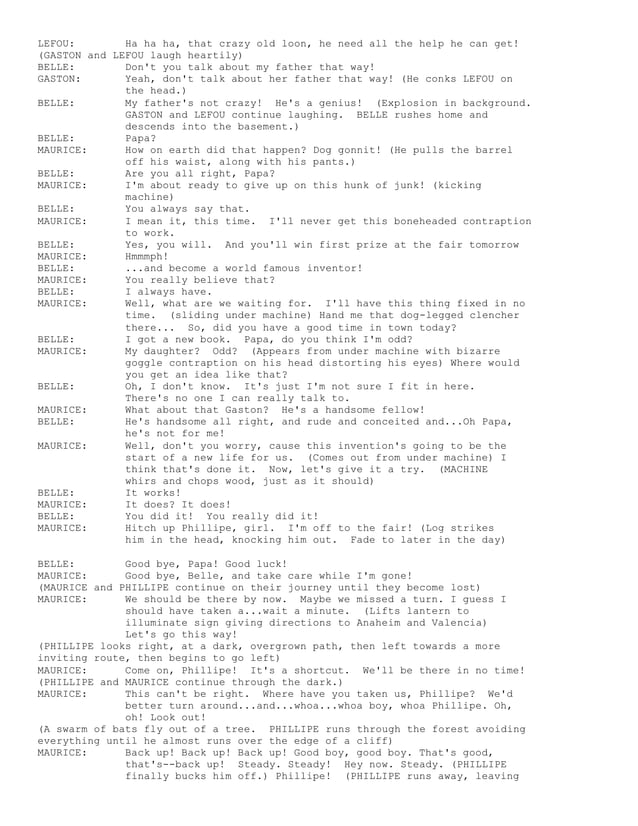 Beauty and the beast script | DOCX