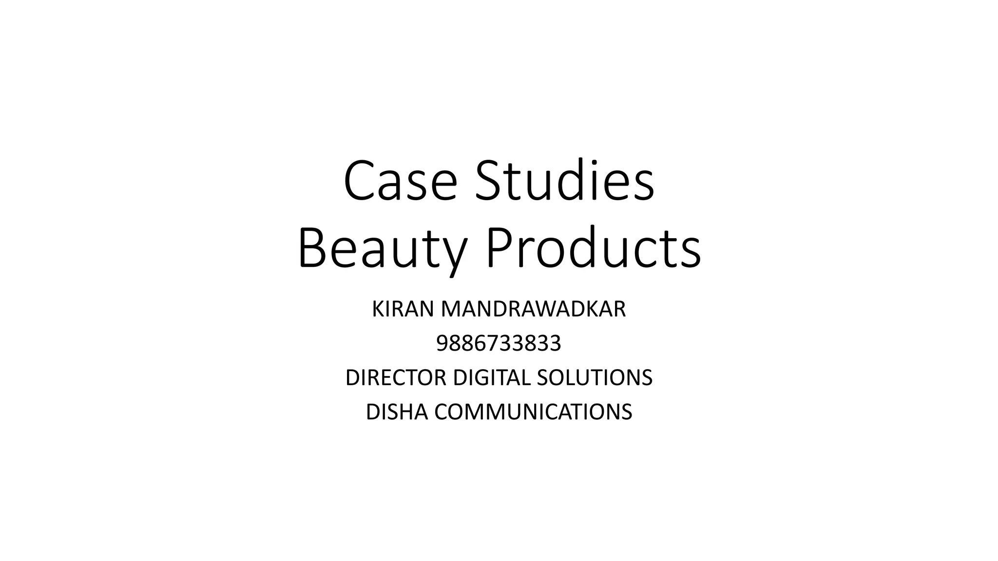 Case Studies Beauty Products | PDF