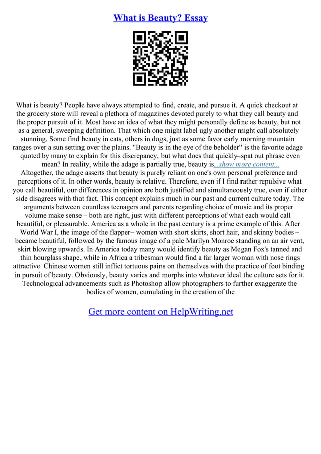 Beauty Definition Essay | PDF