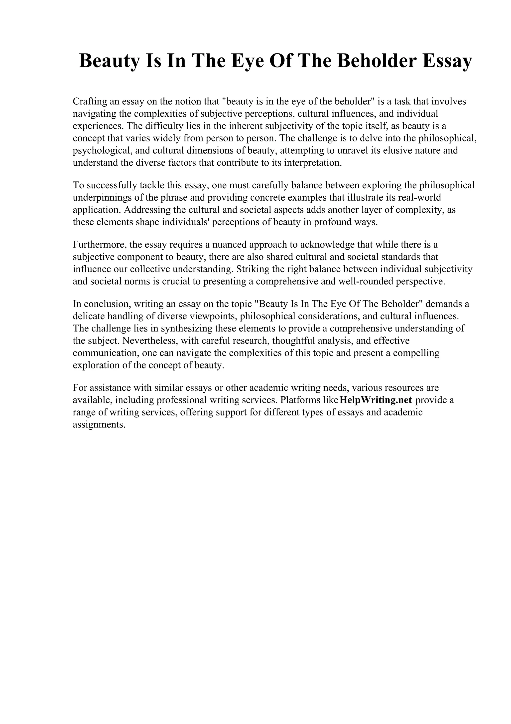 Beauty Is In The Eye Of The Beholder Essay.pdf