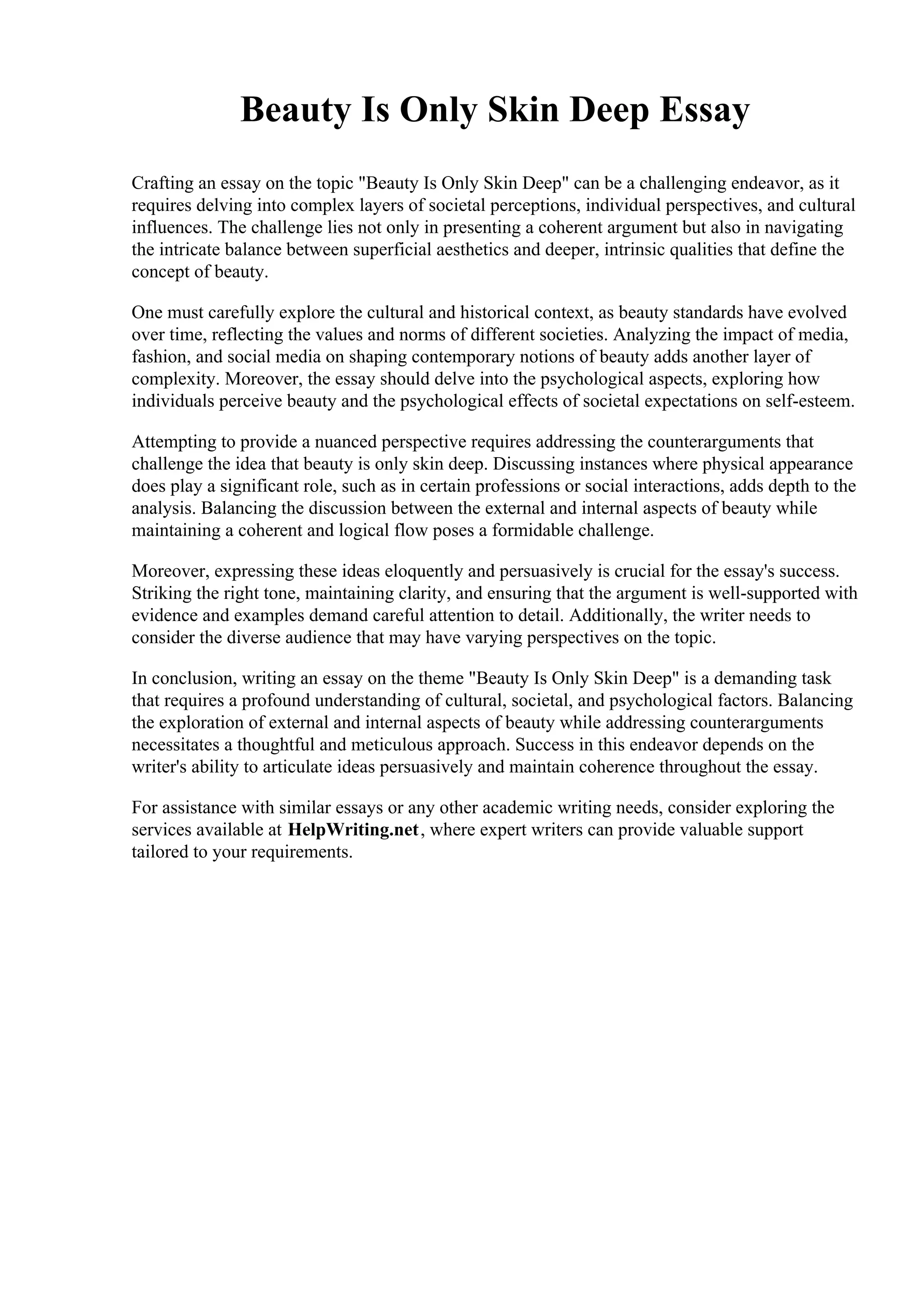 Beauty Is Only Skin Deep Essay.pdf