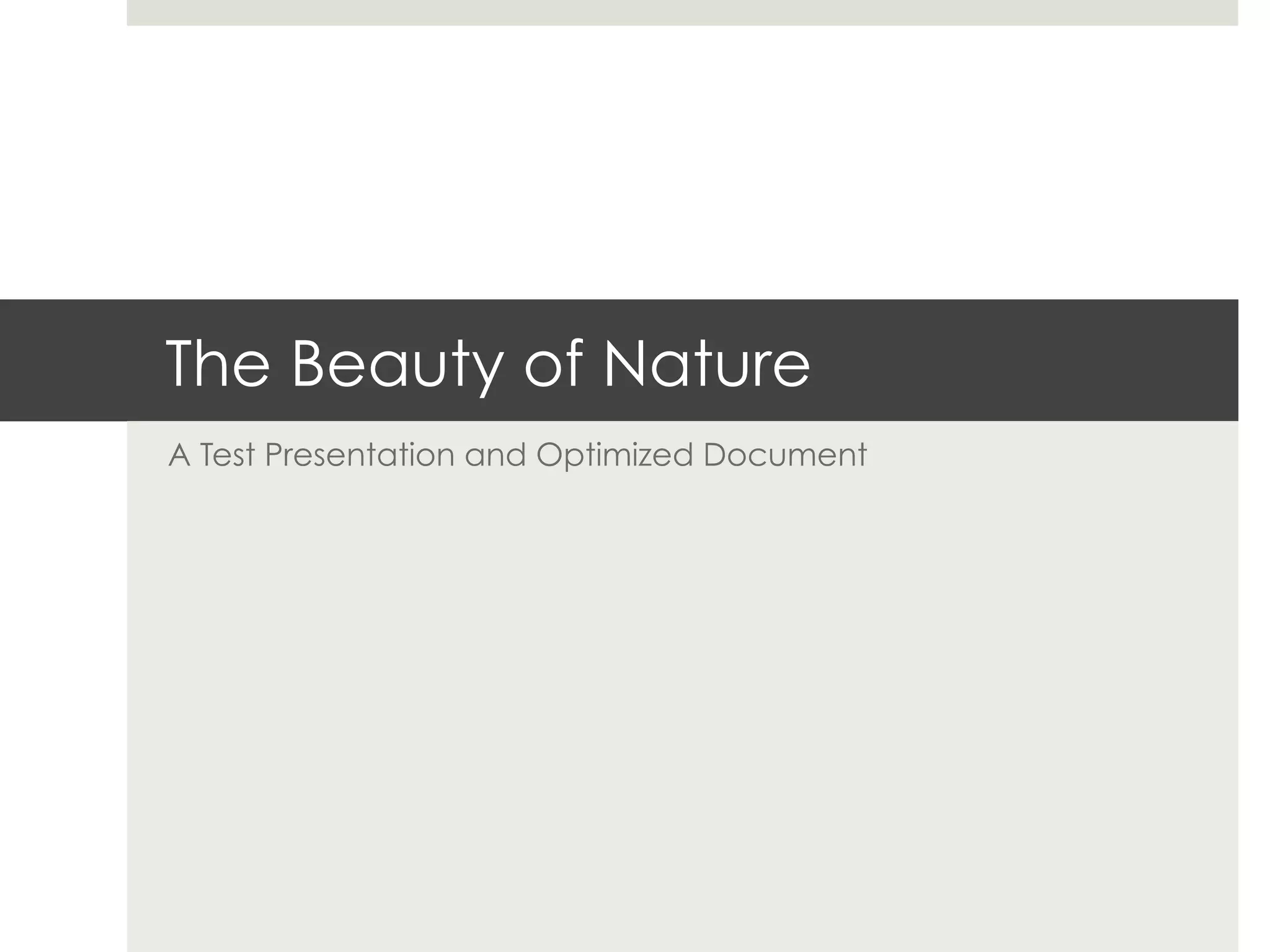 Beauty of nature test presentation | PDF