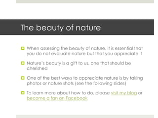 Beauty of nature test presentation | PDF