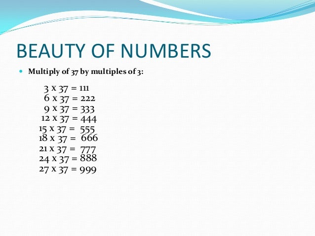 Beauty of numbers