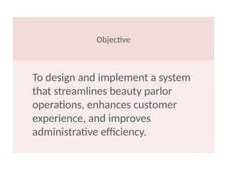 Beauty_Parlour_Management_System in php sql for final year project | PPTX