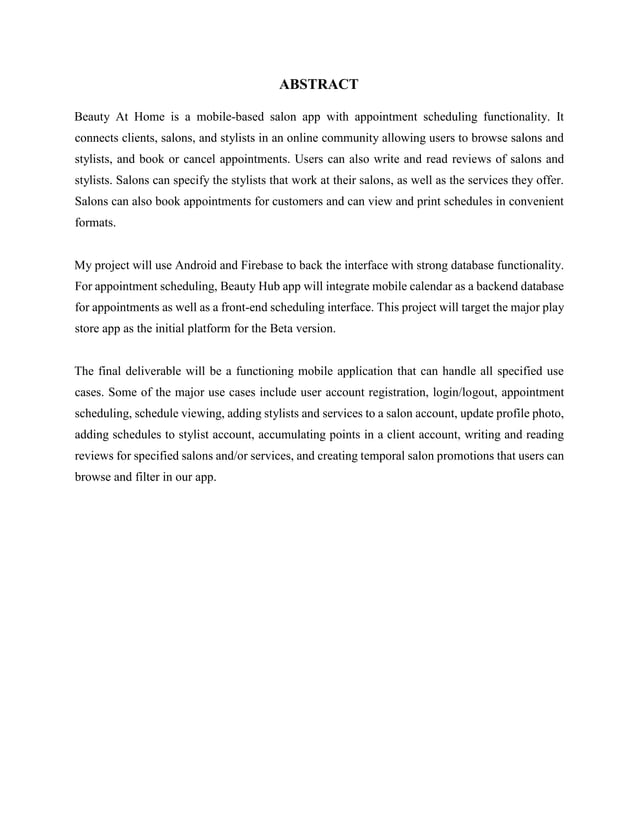 Salon Project Report | PDF