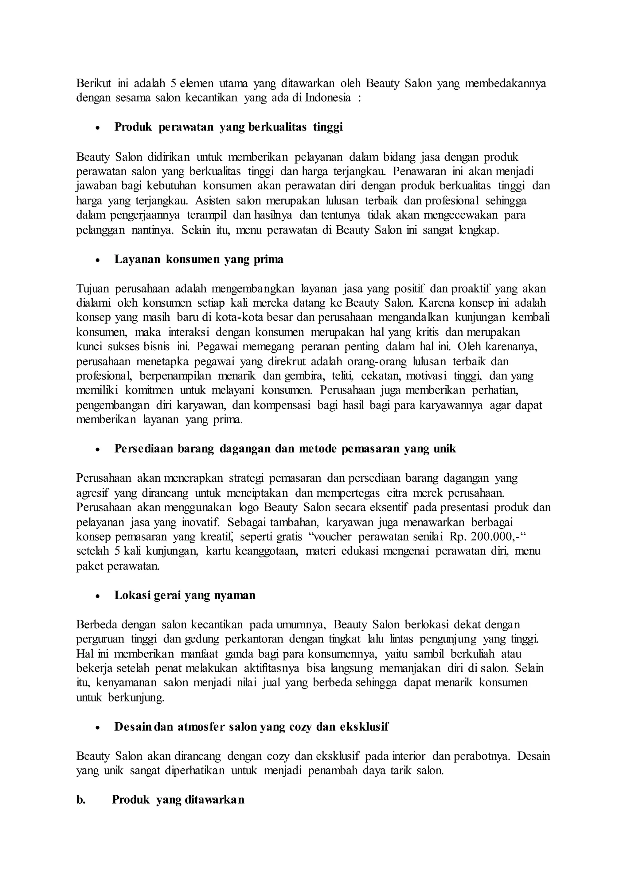 Beauty proposal | DOCX