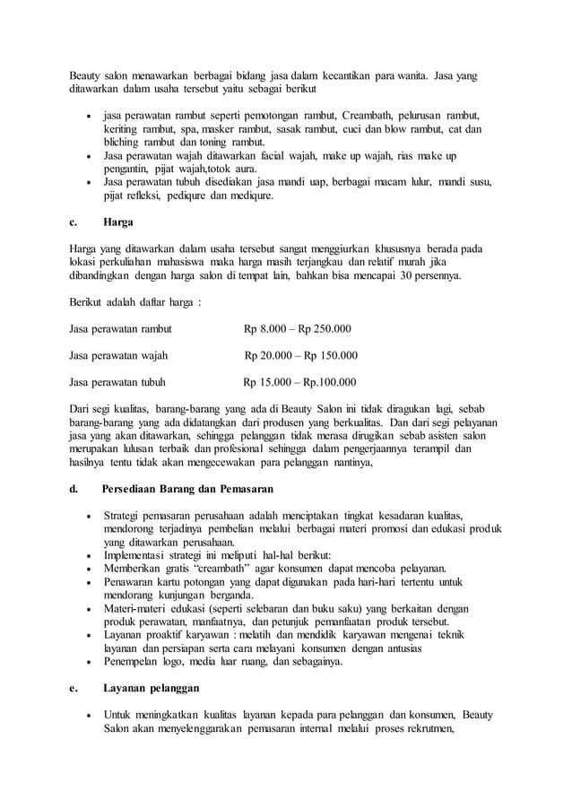 Beauty proposal | DOCX