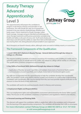 Beauty Therapy Advanced Apprenticeship Level 3 | PDF