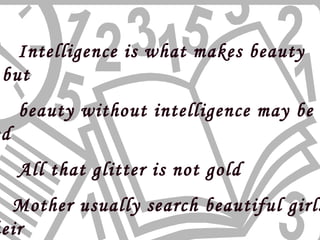 Beauty vs intelligence | PPT