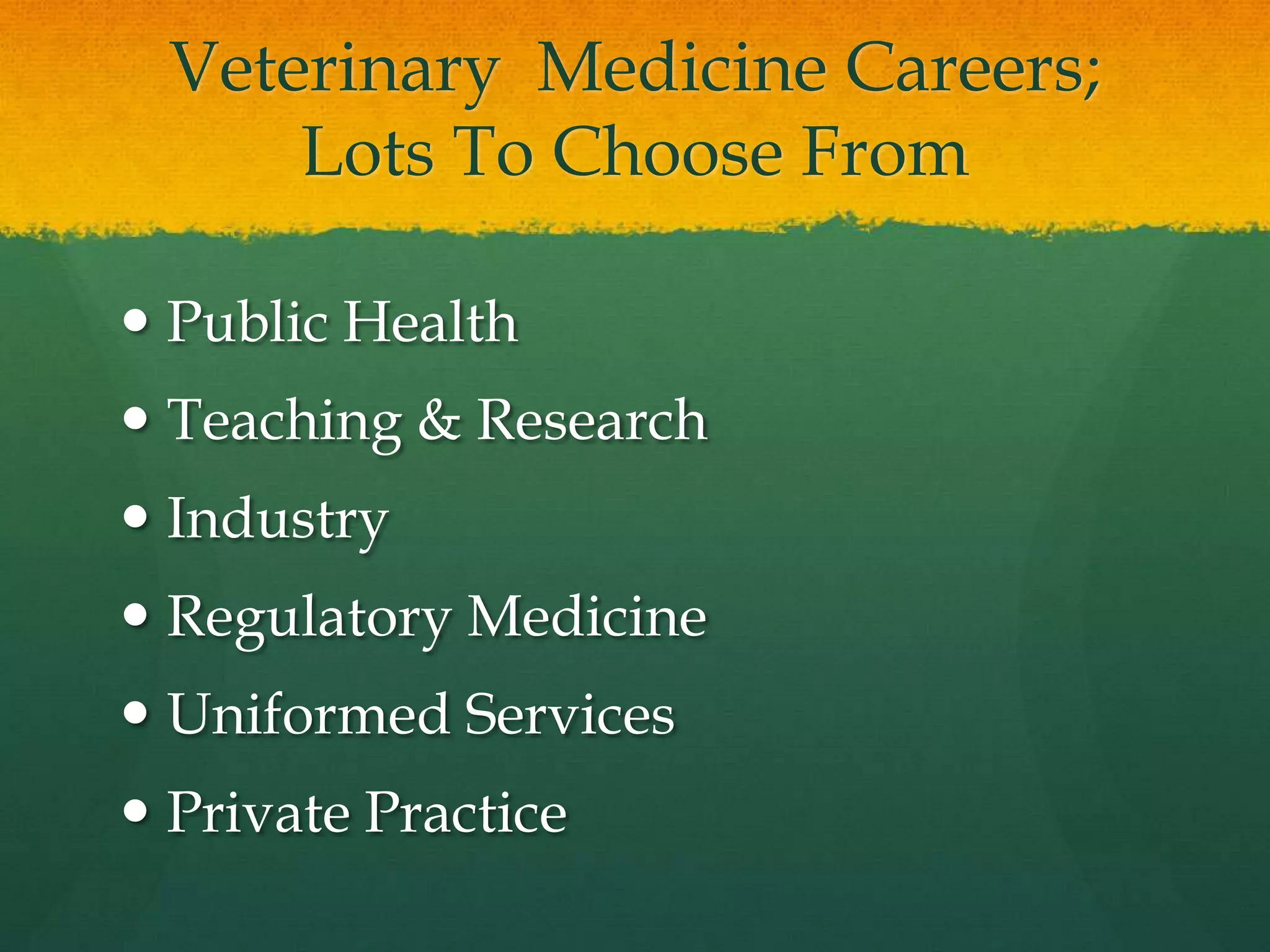 So you think you want to be a vet | PPTX
