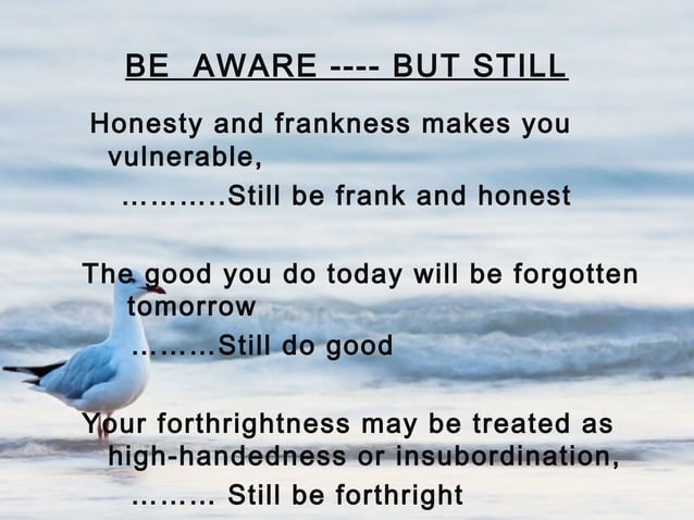 Be aware --- but still | PPT